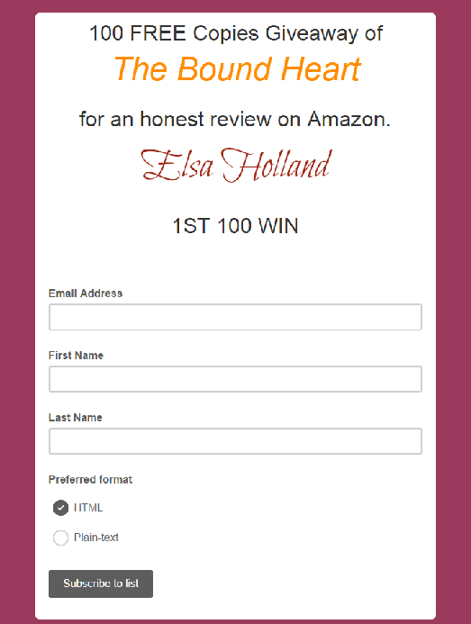 Free Bound Copies – Elsa Holland